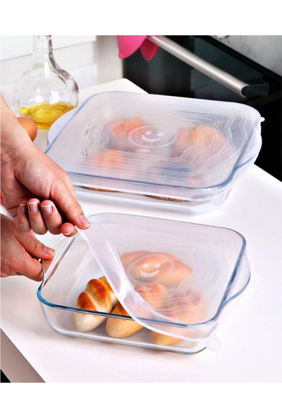 Silikon Kare Borcam ve Tencere Kapağı Silikon Streç Kapak Silikon Kare Borcam ve Tencere Kapağı Silikon Streç Kapak