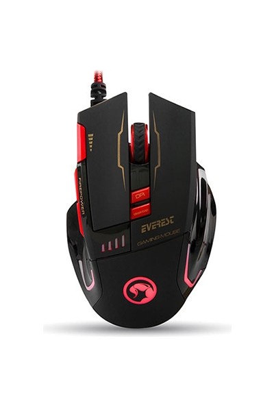 Everest Rampage SGM-X10 USB Optik Siyah Gaming Mouse+Mouse Pad Everest Rampage SGM-X10 USB Optik Siyah Gaming Mouse+Mouse Pad
