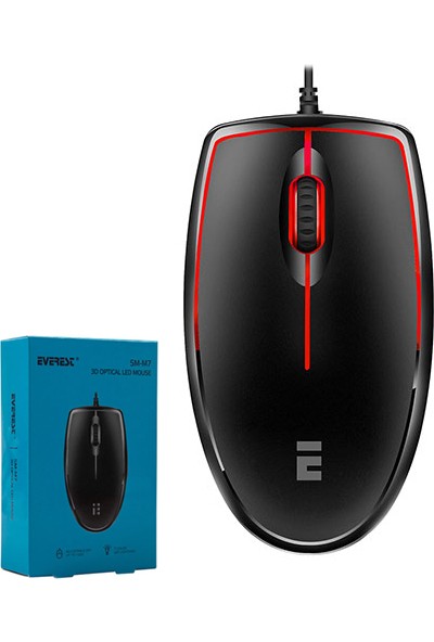 Everest Sm-M7 USB Siyah 3D Optik LED Mouse