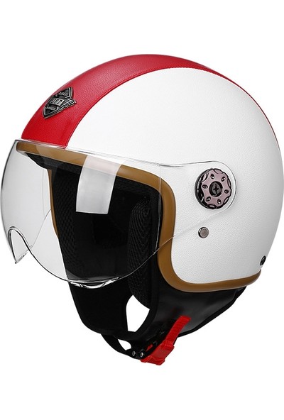 PLZ Shop 56-60 cm PU Deri Motosiklet Kaskı - Beyaz (Yurt Dışından) PLZ Shop 56-60 cm PU Deri Motosiklet Kaskı - Beyaz (Yurt Dışından)