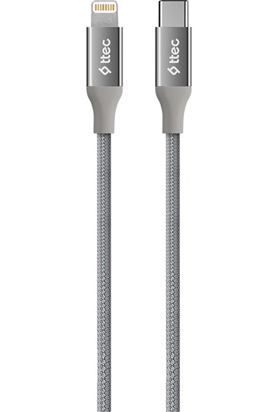Ttec Type-C - Lightning Örgü Hızlı Şarj Kablosu 150CM. Ttec Type-C - Lightning Örgü Hızlı Şarj Kablosu 150CM.