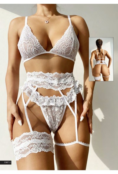 Nightlight Bacak Bantlı Fantezi Dantel Jartiyer Takım 3387-1 Nightlight Bacak Bantlı Fantezi Dantel Jartiyer Takım 3387-1