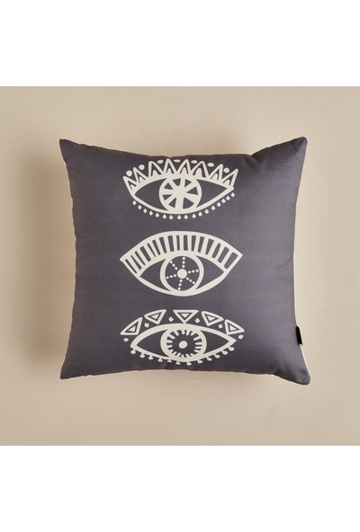 Bella Maison Eyes Dekoratif Kırlent Kılıfı Gri (43x43 cm)