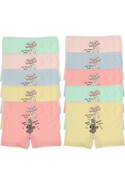 Donella 10'lu Renkli Köpek Baskılı Kız Çocuk Şort - 425037