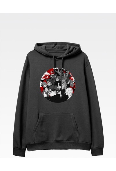 Bpm Paniel Akatsuki Siyah Kapşonlu Sweatshirt - Hoodie