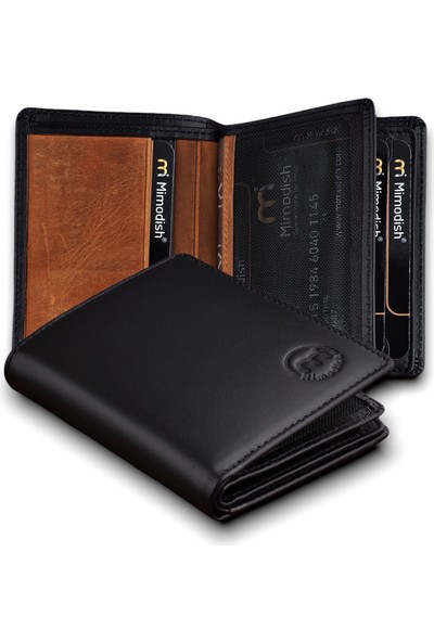 Mimodish 1477 Hakiki Deri Dikey Lüks Erkek Cüzdan