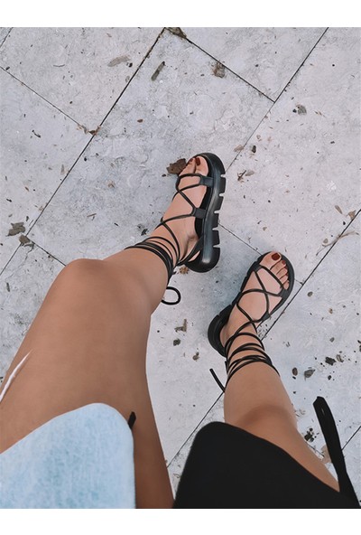 BeBeQ Jagger Siyah Ipli Kadin Sandalet BeBeQ Jagger Siyah Ipli Kadin Sandalet