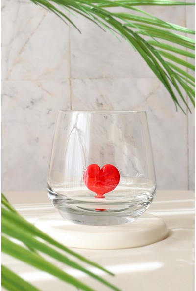 Adamodart Kalp Figürlü Tekli Su Bardağı Adamodart Kalp Figürlü Tekli Su Bardağı