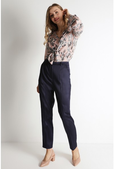 Select Moda Kadın Lacivert Cigarette Pantolon Select Moda Kadın Lacivert Cigarette Pantolon