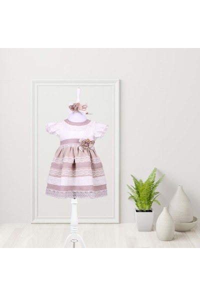 Kız Çocuk Elbise Gül Dikişli - Flonte Kids - Elbise - Kahverengi - 4-5 Yaş Kız Çocuk Elbise Gül Dikişli - Flonte Kids - Elbise - Kahverengi - 4-5 Yaş