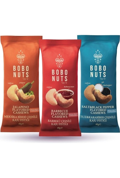 Bobo Nuts Tuzlu Atıştırmalık Mix Kaju Fıstığı 40G x 3 Adet Bobo Nuts Tuzlu Atıştırmalık Mix Kaju Fıstığı 40G x 3 Adet