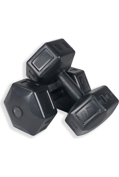 E-Life 8 kg Siyah Dambıl Seti 8 kg x 2 Adet Toplam 16 kg Ağırlık Seti