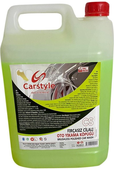 Car Style Carstyle Fırçasız Cilalı Oto Yıkama Köpüğü 5l