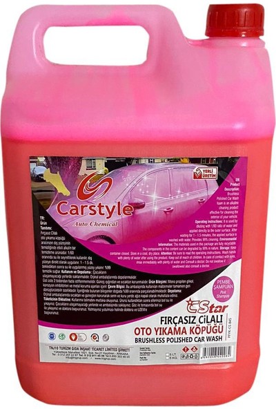 Car Style Carstyle Pembe Fırçasız Cilalı Oto Yıkama Köpüğü