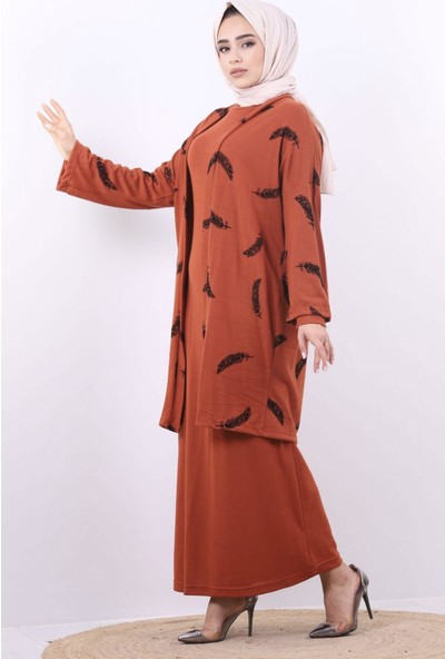 Stilife Floklu Ikili Takım-Kremit Stilife Floklu Ikili Takım-Kremit