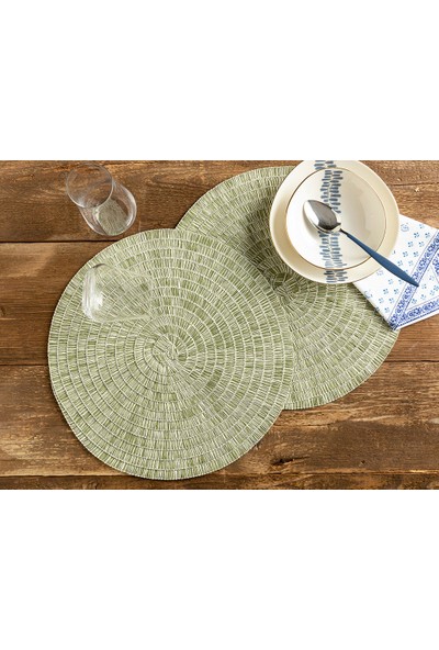 English Home Rich Kağıt 2'li Amerıkan Servıs 38 cm Yeşil