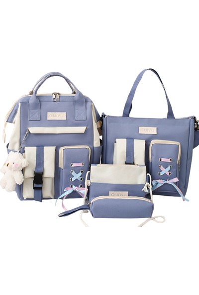 Guıyu 4'lü Büyük Kapasiteli Okul Çantası Seti (Yurt Dışından)