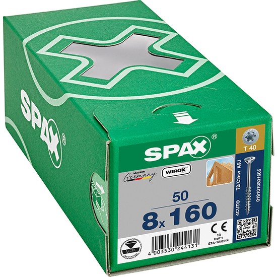 Spax Ahşap Konstrüksiyon Vidası 8 x 160 Mm 50 Adet Yarım Fiyatı