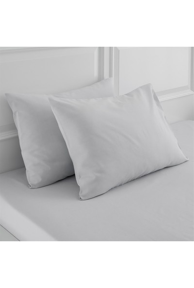 Hediye Nest Açık Gri 2'li Yastık Kılıfı Beyaz Fermuarlı 50X70 cm Hediye Nest Açık Gri 2'li Yastık Kılıfı Beyaz Fermuarlı 50X70 cm