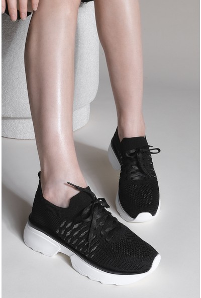 Marjin Kadın Sneaker Triko Kalın Taban Spor Ayakkabı Devla