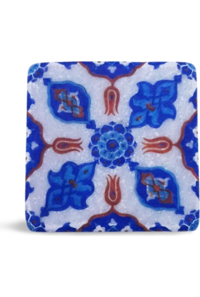 Bubigo 4'lü Set Desenli Mermer Bardak Altlığı Bubigo 4'lü Set Desenli Mermer Bardak Altlığı