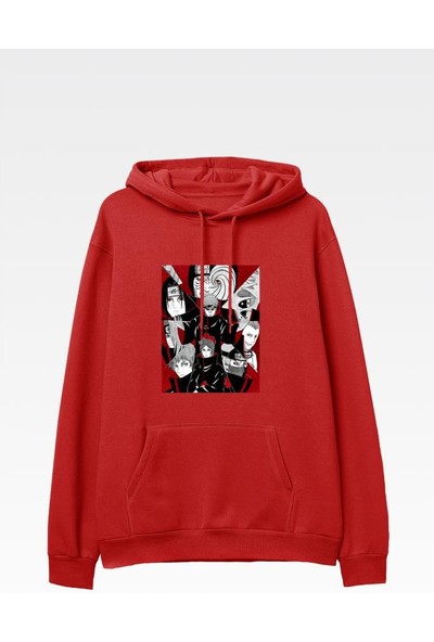 Bpm Akatsuki Team Kırmızı Kapşonlu Sweatshirt - Hoodie