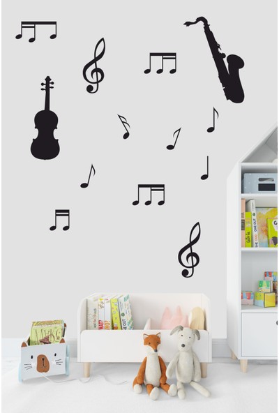 trc trafik Müzik ve Notalar Dekortaif Duvar Sticker Siyah 12'li Nota 2'li Müzik Aleti trc trafik Müzik ve Notalar Dekortaif Duvar Sticker Siyah 12'li Nota 2'li Müzik Aleti