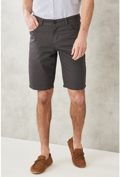 AC&Co / Altınyıldız Classics Slim Fit Dar Kesim Armürlü %100 Pamuk Casual Chino Şort