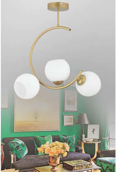 Dekorluna Paolo 3'lü Eskitme Beyaz Camlı Modern Avize Dekorluna Paolo 3'lü Eskitme Beyaz Camlı Modern Avize