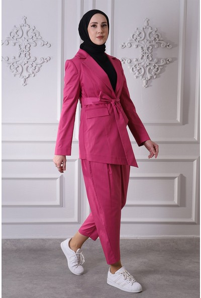 Ceremony 2810 Asimetrik Blazer Ceket Fuşya