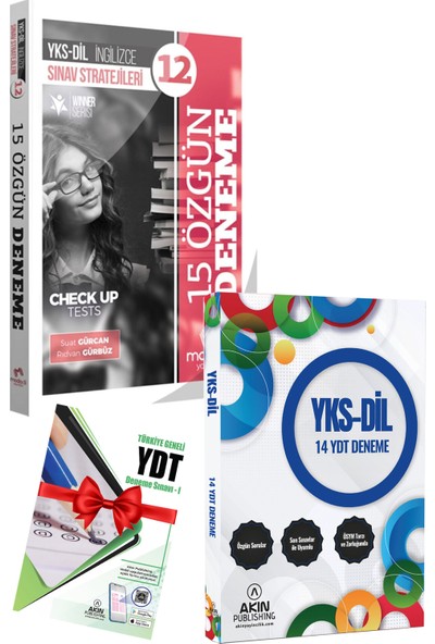 Akın Dil YKS-Dil 14 YDT Deneme + Modadil 15 Özgün Deneme + YDT Türkiye Geneli Deneme Hediye! Akın Dil YKS-Dil 14 YDT Deneme + Modadil 15 Özgün Deneme + YDT Türkiye Geneli Deneme Hediye!