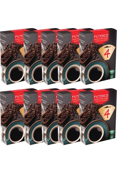 Filterco Filtre Kahve Kağıdı 4 Numara 10 x 100'lü Filterco Filtre Kahve Kağıdı 4 Numara 10 x 100'lü