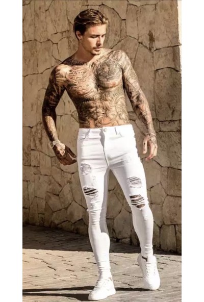 Amor Man Sıralı Yırtık Detaylı 5 Cep Likralı Sokak Stili Marjinal Slim Fit Erkek Jeans Kot Pantolon Amor Man Sıralı Yırtık Detaylı 5 Cep Likralı Sokak Stili Marjinal Slim Fit Erkek Jeans Kot Pantolon