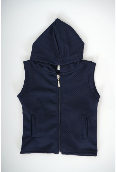 Miniko Kids Bebek Kapşonlu Fermuarlı Yelek