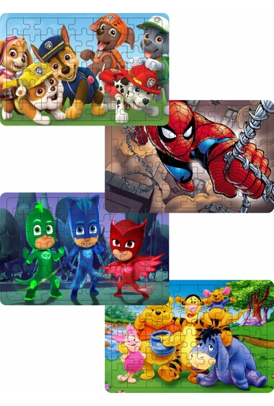 Baskımarketim Süper Kahramanlar 4 Lü Set 54 Parça Ahşap Puzzle Çocuk Yapboz Baskımarketim Süper Kahramanlar 4 Lü Set 54 Parça Ahşap Puzzle Çocuk Yapboz