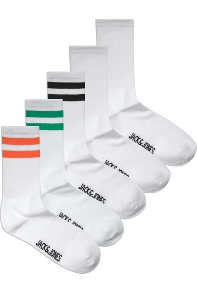 Jack & Jones Tennis 5li Erkek Beyaz Uzun Çorap 12210603