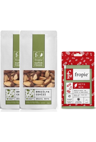 Fropie Brezilya Cevizi 2 x 250 gr + Keto Mix 75 gr Fropie Brezilya Cevizi 2 x 250 gr + Keto Mix 75 gr