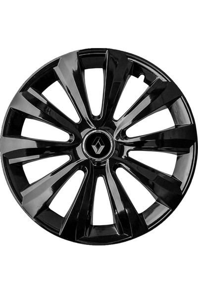 PackGar Renault 16 Inç Jant Kapağı Amblemli Piano Black 4'lü Takım 214