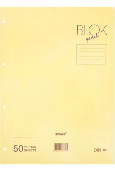 Bayındır Klasör Yedeği A5 Çizgili 50 Yaprak Sarı