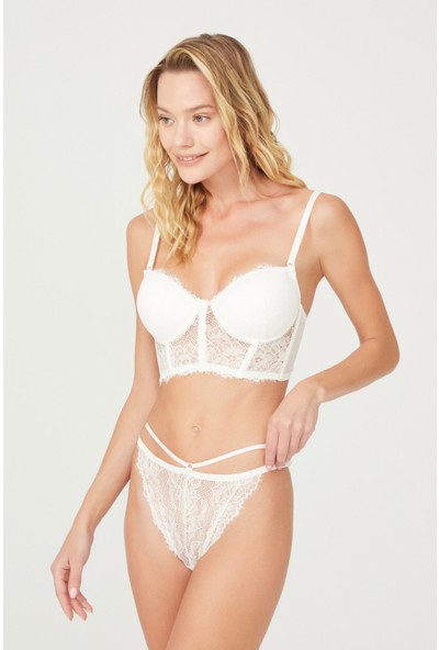 Cansoy Freya Dantel Korseli Ekru Bralet Sütyen Takımı Cansoy Freya Dantel Korseli Ekru Bralet Sütyen Takımı
