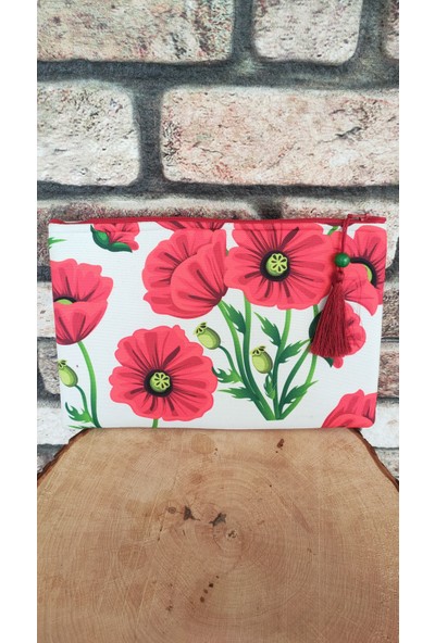 Tataroğlu Dijital Kumaş Gelincik Çiçeği Portföy Clutch Çanta Tataroğlu Dijital Kumaş Gelincik Çiçeği Portföy Clutch Çanta