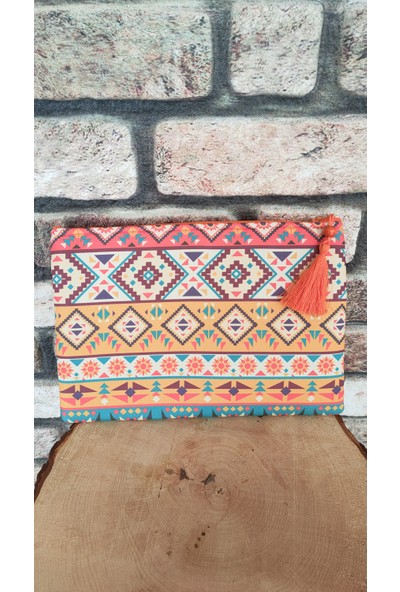 Tataroğlu Dijital Kumaş Kilim Motif Portföy Clutch Çanta Tataroğlu Dijital Kumaş Kilim Motif Portföy Clutch Çanta
