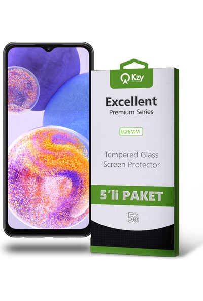 Kzy Samsung Galaxy A23 Temperli Ekran Koruyucu Kırılmaz Cam Ekonomik 5'li Paket Kzy Samsung Galaxy A23 Temperli Ekran Koruyucu Kırılmaz Cam Ekonomik 5'li Paket