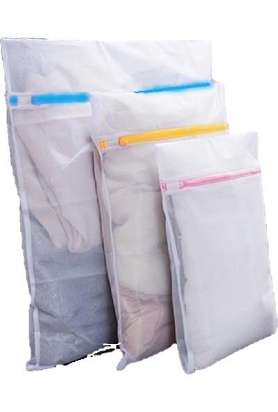 Ferzin 3'lü Çamaşır Yıkama Filesi Fermuarlı