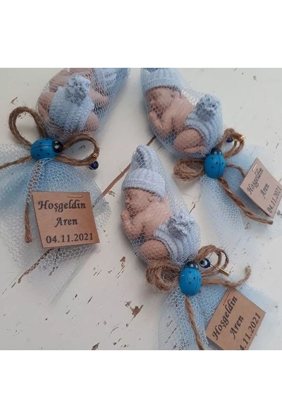 Biricikbebe 50 Adet Magnet Hediyelik Kokulu Taş Yeni Doğan Bebek Mevlüt Şekeri B-2