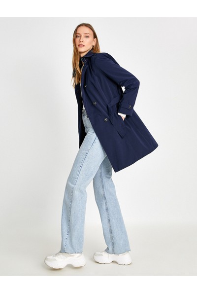 Koton Düğmeli Kemerli Trençkot