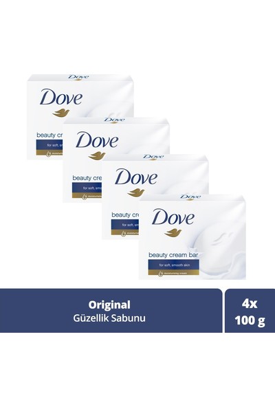 Dove Beauty Cream Bar Güzellik Sabunu Yumuşak ve Pürüssüz Ciltler Için 100 gr X4 Adet Dove Beauty Cream Bar Güzellik Sabunu Yumuşak ve Pürüssüz Ciltler Için 100 gr X4 Adet
