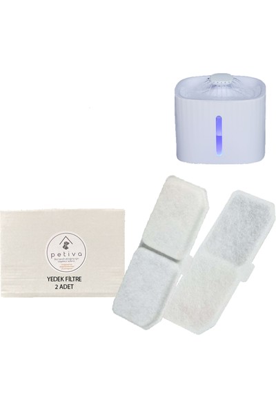 Petiva Evcil Hayvan Su Pınarı Yedek Filtre Kedi Köpek Su Çeşmesi Yedek Filtresi 2'li