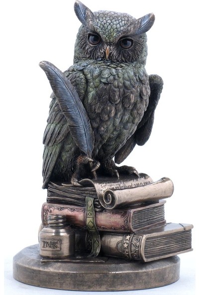 Veronese Bronz Renk Kitaplar Üstünde Baykuş Figürü 23CM Veronese Bronz Renk Kitaplar Üstünde Baykuş Figürü 23CM