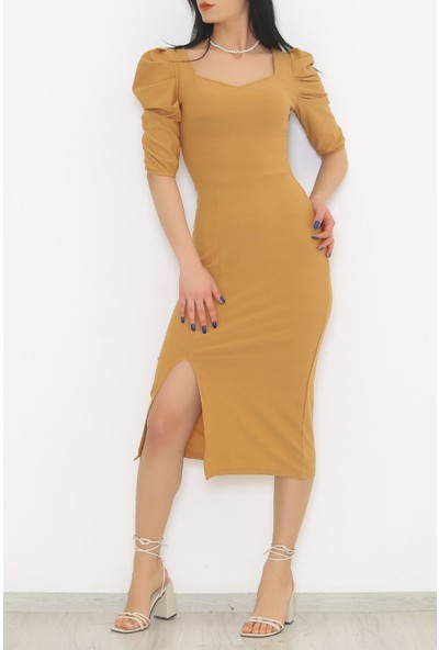 Kare Yaka Elbise Sütlükahve - 5241.1234. Kare Yaka Elbise Sütlükahve - 5241.1234.